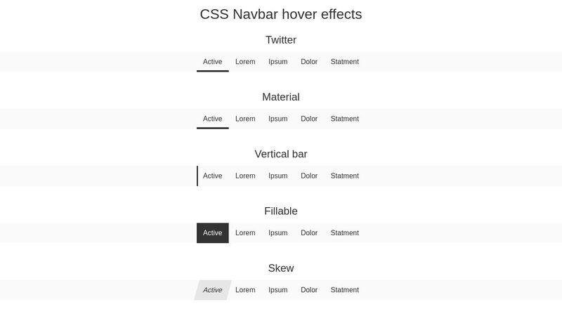 CSS Navbar hover effects