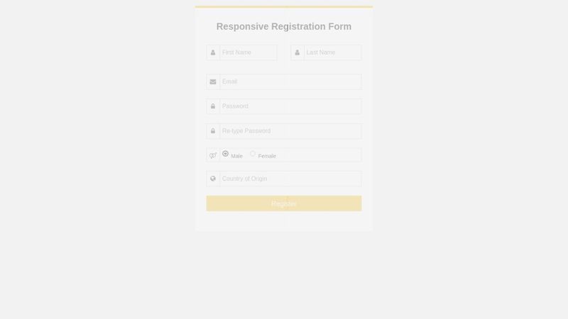 Responsive Registration Form