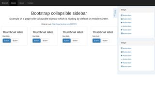 Bootstrap Collapsible Sidebar