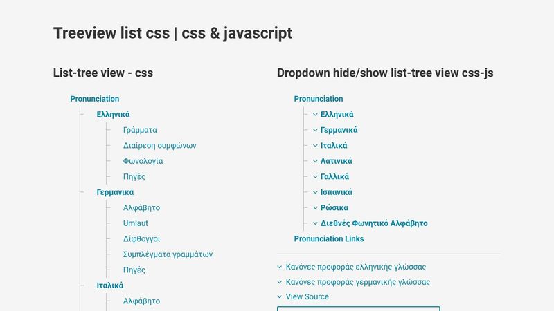 Tree view list - dropdowns