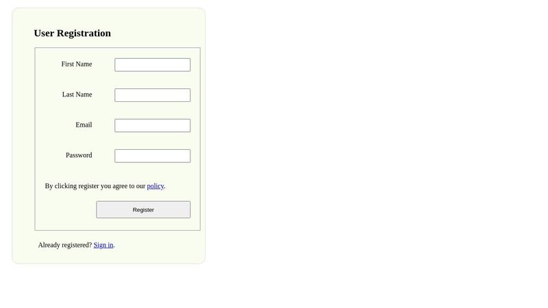 User Registration Form