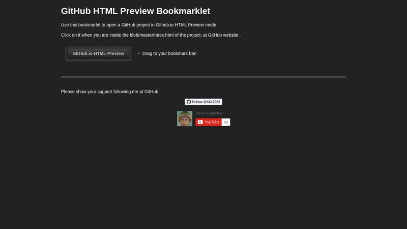 Github project using Preview Mode