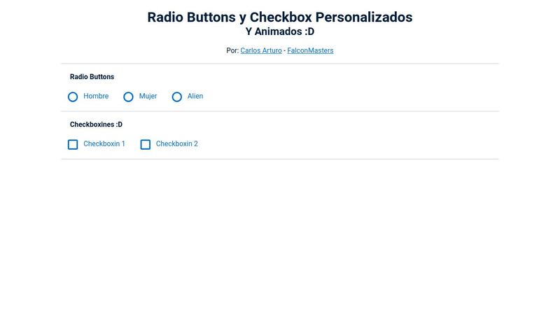 Radio Buttons y Checkbox Personalizados y Animados