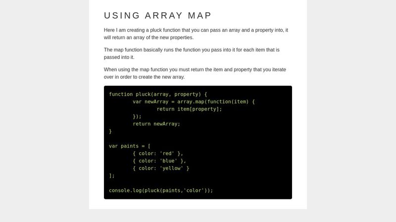 Using Array Map