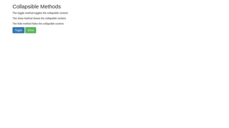 Collapsible Section with Show/Hide Buttons - Bootstrap + jQuery