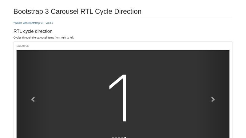 Bootstrap 3 Carousel RTL Cycle Direction