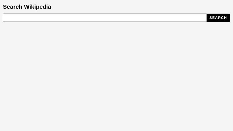 Second React App - Wikipedia Search API Test