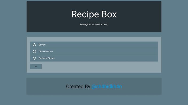 Recipe Box For FreeCodeCamp