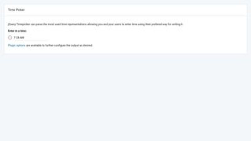 Time Picker (jQuery)