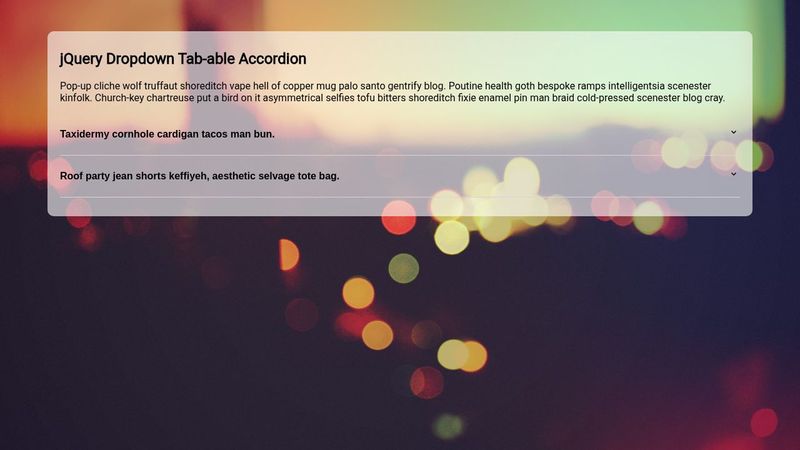 jQuery Accessible Accordion Drop Down
