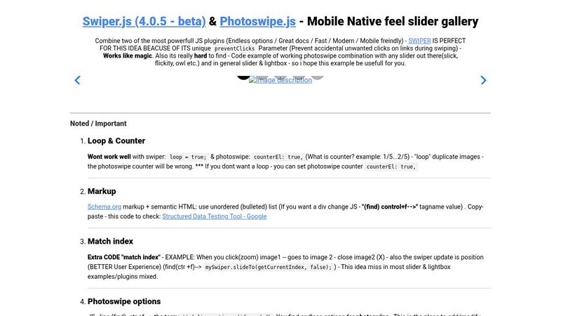 Slider and Lightbox :: slider (swiper.js) & Lightbox gallery (photoswipe.js)
