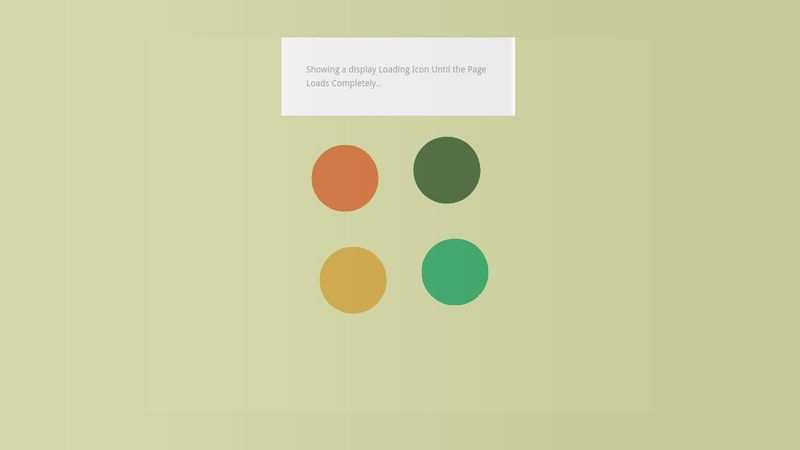 Display a Loading Icon Until the Page Loads Completely
