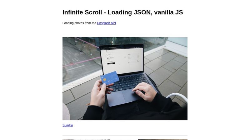 Infinite Scroll - Loading JSON, vanilla JS