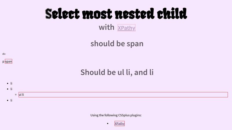 Select most nested child