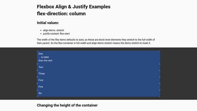 Flexbox Alignment flex-direction: column