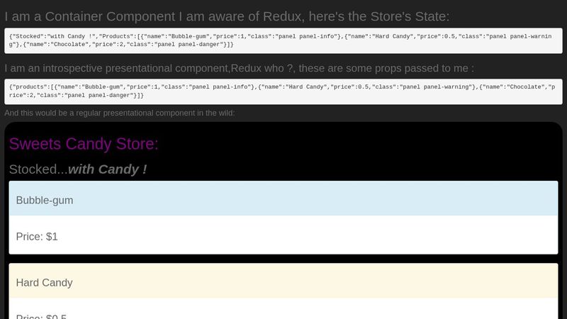 React Redux: Presentational & Container Components