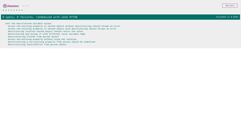 Destructuring object