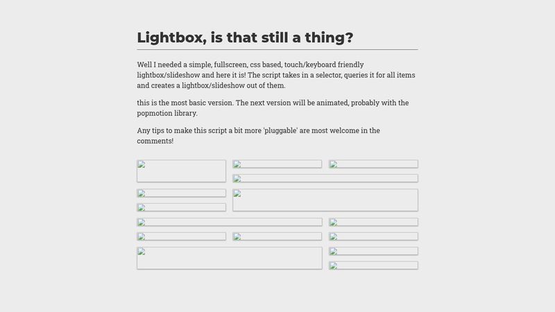 Vanilla JS Lightbox Slideshow with CSS Grid gallery