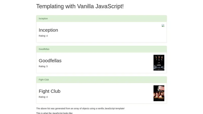 Templating with Vanilla JavaScript!