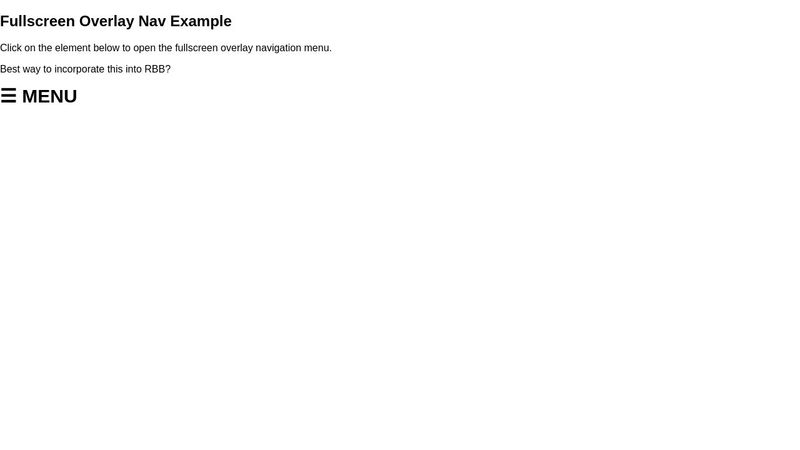 full screen menu - top slide