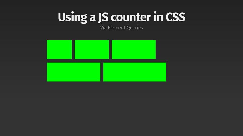 JavaScript Counters in CSS