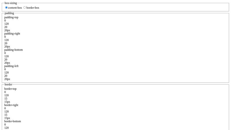 angular interactive box-model diagram