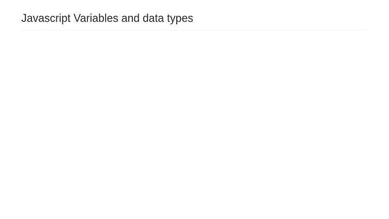 Javascript Variables and data types