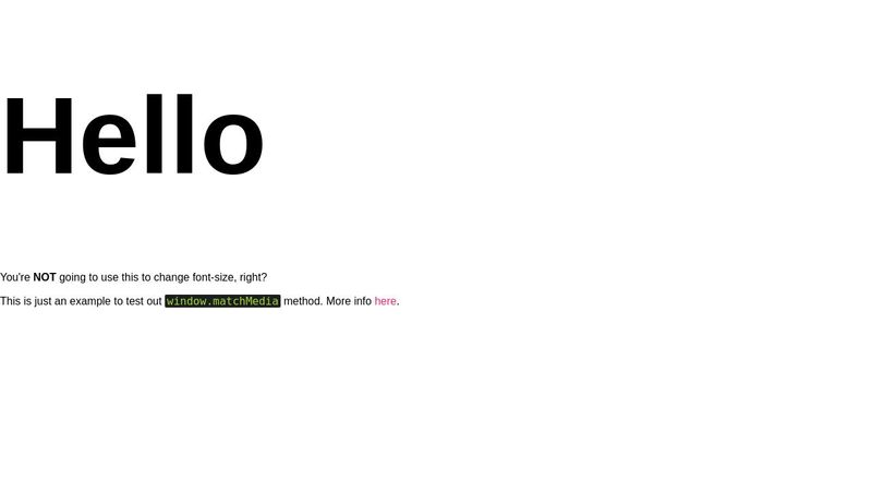 window.matchMedia Method