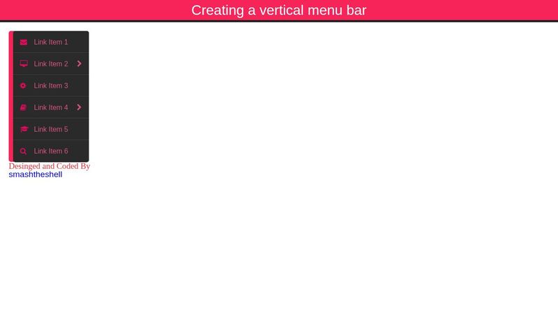 `Vertical Menu Bar - using css3 transitions