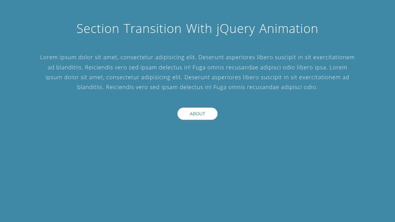 Section transition with jQuery animation