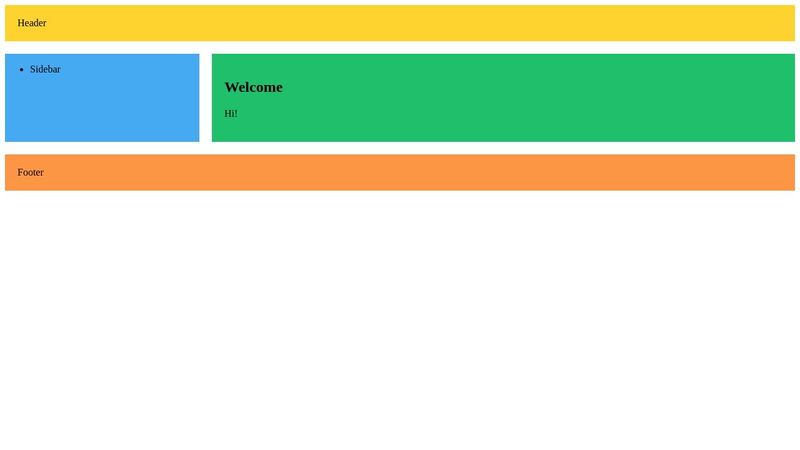 CSS Grid example with sidebar