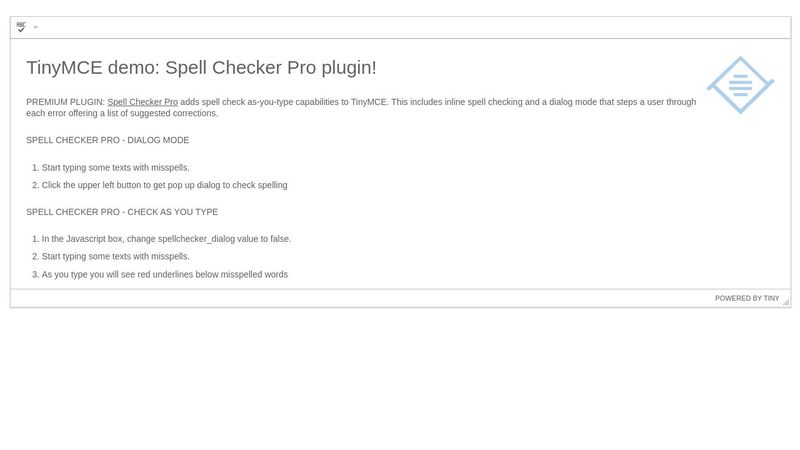 TinyMCE Spell Check Pro Premium Plugin