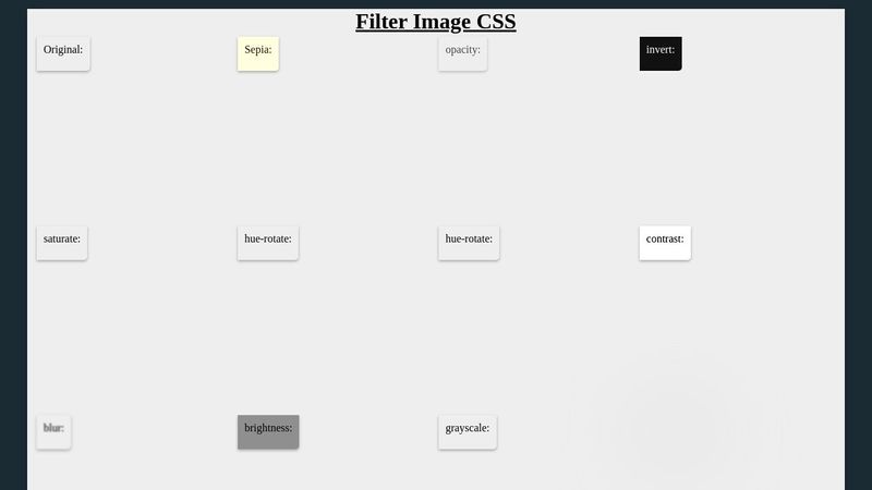 Filter Image CSS