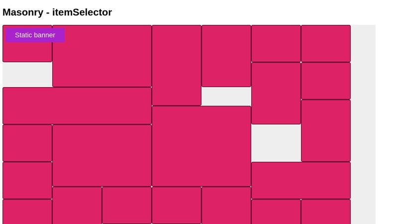 Masonry - itemSelector