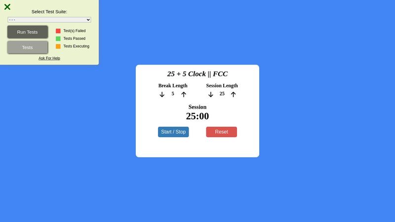 25 + 5 Clock React App || FCC