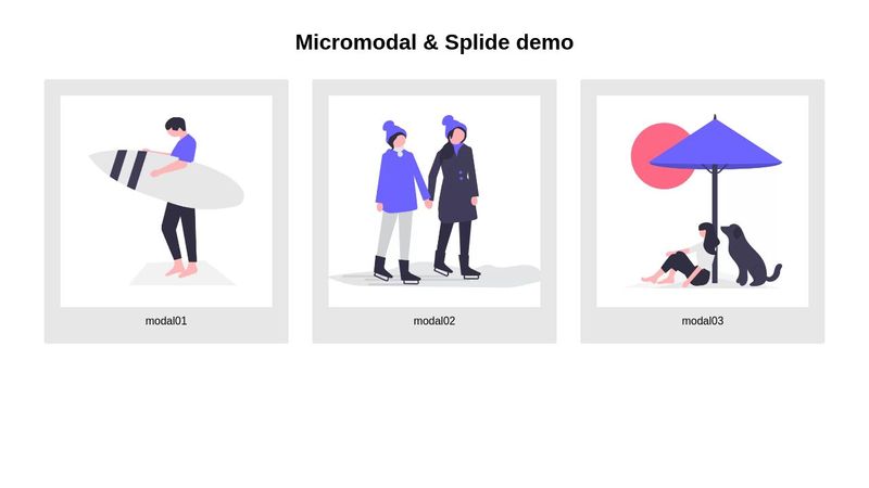 Micromodal & Splide demo