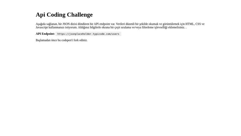 Challenge: API Coding