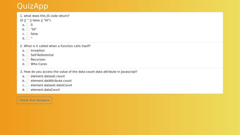 JavaScript MCQ Quiz App 📚