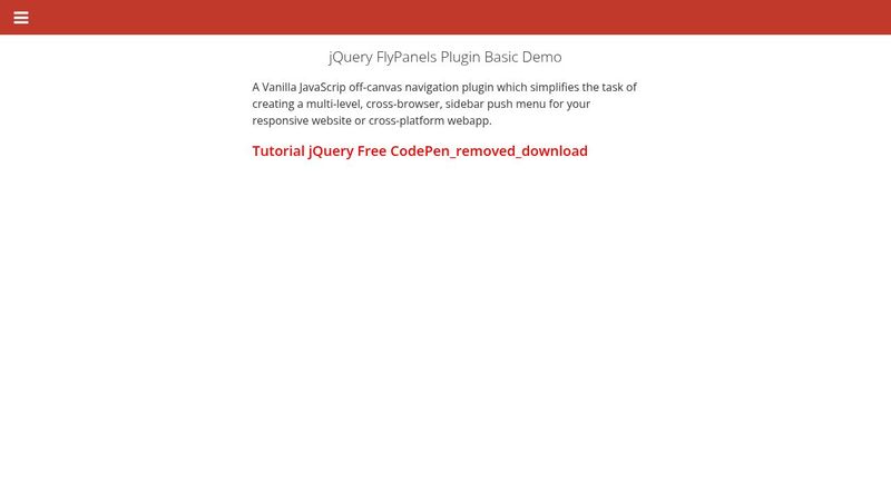 FlyPanels - Canvas Push Menu JavaScript Plugins