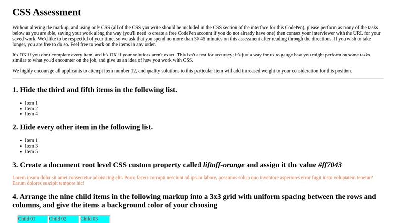 Launchpad / Liftoff Implementations Specialist CSS Assessment