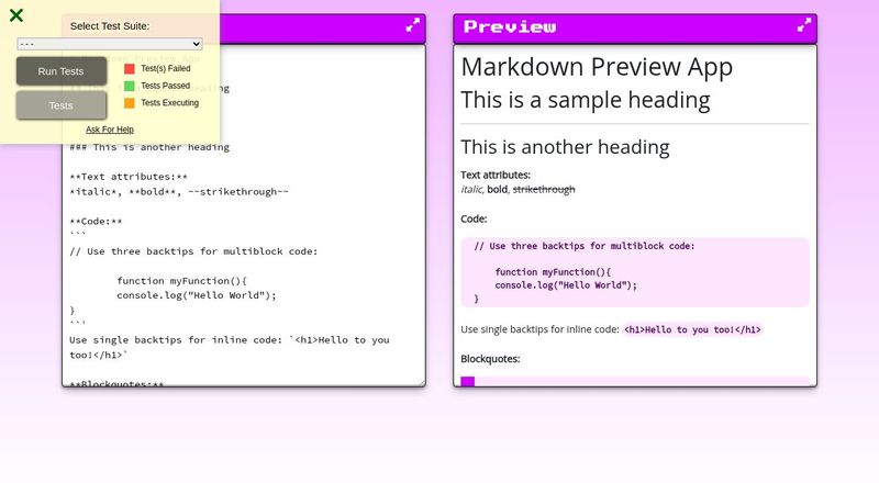 Markdown Preview App