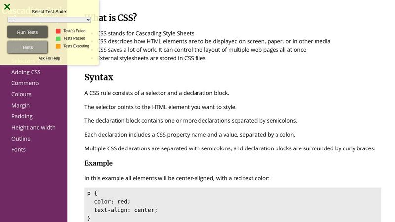FCC: CSS technical documentation page