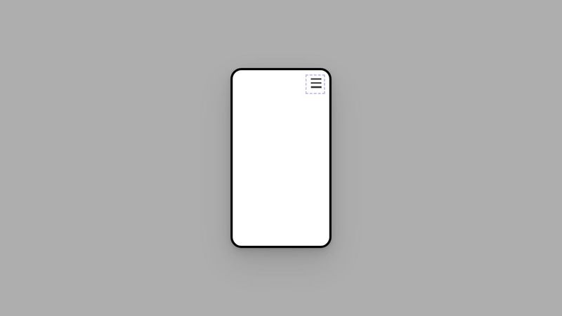 Phone Frame with Hamburger Menu