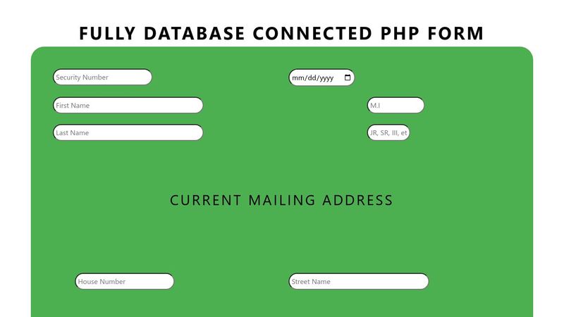Form with PHP code fully Functioning