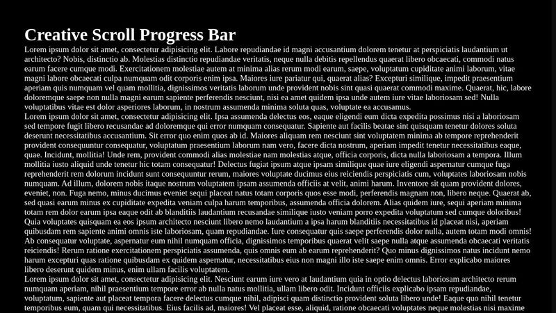 Creative Page Scroll Progress Bar Using CSS3 & JS