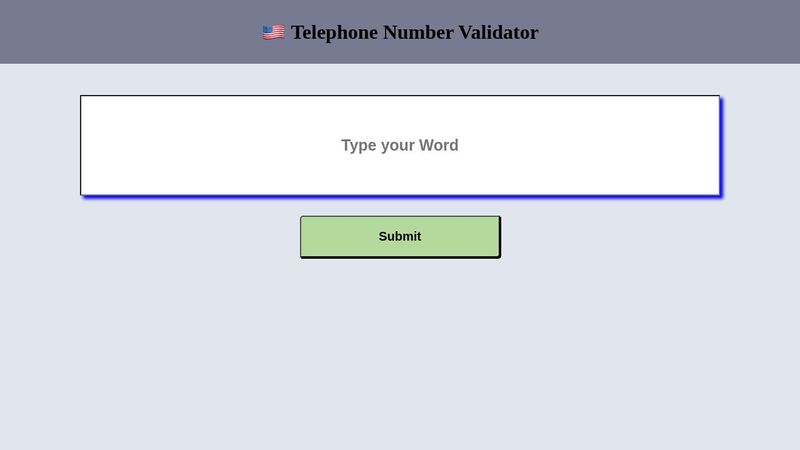 freeCodeCamp Telephone number Validator
