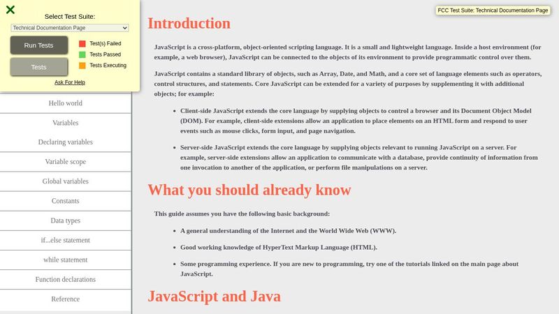 Technical Documentation Page