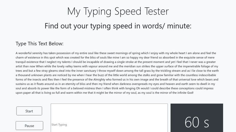 Typing Speed Tester By Kashif AZ