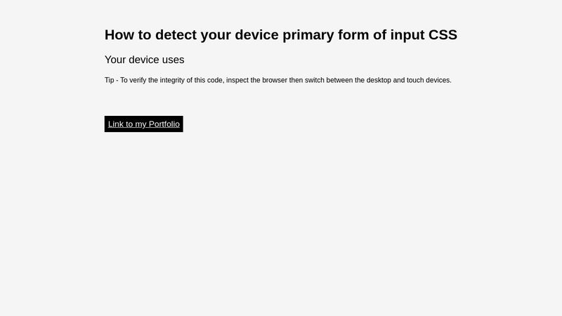 Detect primary form of input CSS
