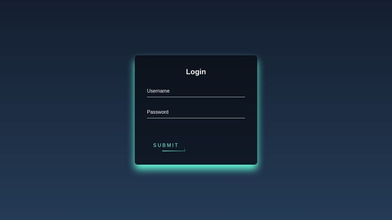 Login Form with floating placeholder and light button